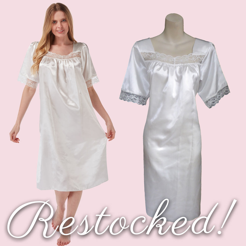 Ladies Satin Chemise, Nightdress, Nightwear, Pyjamas, Nightshirt – Just ...